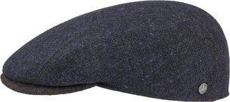 Lierys Garrick Ivy Flatcap Schieberm&uuml;tze Virgin Wool Herren Baumwollfutter Herbst Winter Made in EU dunkelblau 55 cm