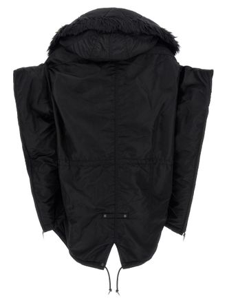 Junya Watanabe Womens Black Nylon Full-Length Jacket Clothing