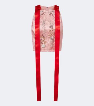 Erdem Verziertes Top aus Satin