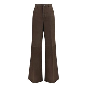 Rick Owens Geth Pantalon Large en Daim - Femme - Pantalons - Vert - Taille: W27