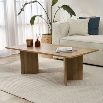 Pier Import Table basse moderne effet chêne huilé - pieds en V MARFA