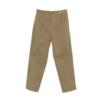 Myths Gr&uuml;ne Baumwollmischung Mit Plissierter Vorderhose - - Trousers - Herren - Gr&uuml;n - M