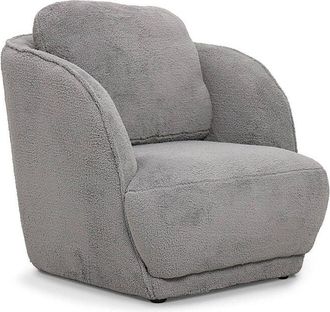 Paris Prix Paris Prix - Fauteuil Tissu Peau de Mouton 77cm Gris