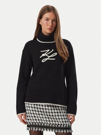 Karl Lagerfeld Rollkragenpullover B4W18033 Schwarz Regular Fit