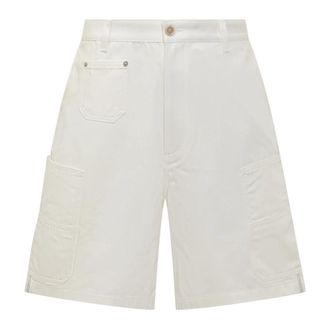 Givenchy Cargo Bermuda Shorts in Herringbone Denim - - Shorts - Herren - Wei&szlig; - W32