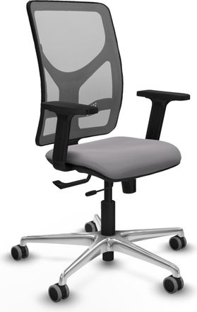 Piqueras y Crespo Stuhl aus Polycarbonat, graues Netzgewebe, mit 2D-Armlehnen, h&ouml;henverstellbare Lendenwirbelst&uuml;tze, ausgestattet mit Syncro/Traslack und Schneideschaum