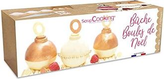 ScrapCooking Kit B&ucirc;che Boules de no&euml;l - Kit P&acirc;tisserie B&ucirc;che de No&euml;l avec Moules, Supports, Poches P&acirc;tissi&egrave;res & Boite de Transport - B&ucirc;che Originale - 1928