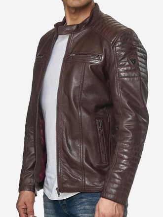 Tazzio Herren Jacke Lederjacke Biker Echtleder
