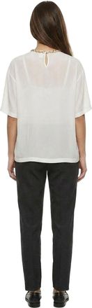 Dolce & Gabbana Womens White Silk T-Shirt
