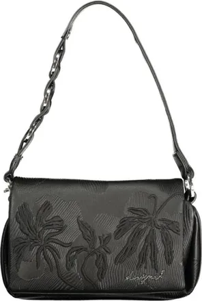 Desigual Sac bandouli&egrave;re fleuri en relief - Femme - Sacs - Noir - Taille: ONE Size