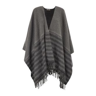 PESERICO V-Neck Poncho - - Jackets - Damen - Grau - ONE SIZE