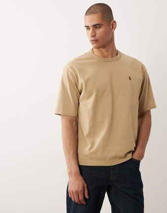 Polo Ralph Lauren T-shirt &eacute;pais &agrave; logo embl&eacute;matique - Beige-Neutral