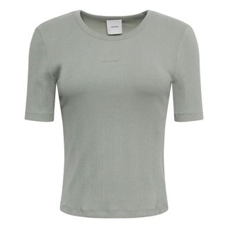 Calvin Klein Femme, Tops, Vert, Taille: 42 FR HS Varigated Rib T-Shirt