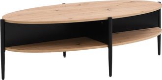 Vente-Unique Couchtisch mit 4 Ablagef&auml;chern - MDF & Metall - Holzfarben hell & Schwarz - EVARO