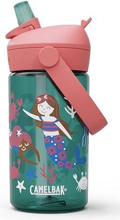 Camelbak Thrive Flip Straw Kids 14oz Sportflasche - auslaufsicher - kindgerechte Gr&ouml;&szlig;e - einfacher Trinkverschluss - ideal f&uuml;r unterwegs - Mermaid Friends, Gr&ouml;