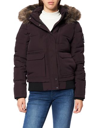 Superdry Womens Everest Bomber Jacket, Plum, S