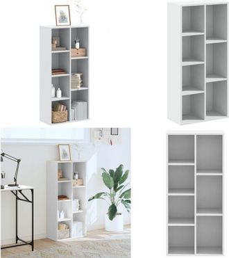 vidaXL B&uuml;cherregal Wei&szlig; 50x25x105 cm Holzwerkstoff - BucheRegal - B&uuml;cherregal Wei&szlig; - Holzregal - Regal Weiss - Aufbewahrungshelfe - Home & Living