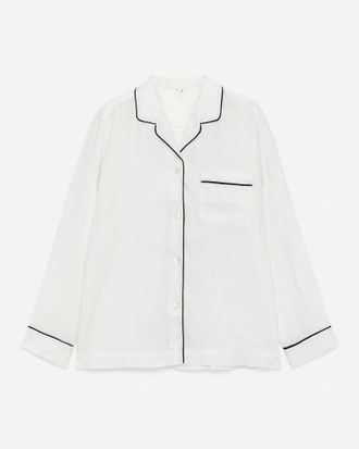 Arket Pyjamahemd Aus Leinen -Wei&szlig;