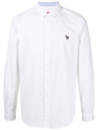 Paul Smith chemise &agrave; patch z&egrave;bre - Blanc