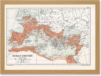 Artery8 Map Antique Bartholemew Rome Roman Empire Mediterranean Artwork Framed A3 Wall Art Print
