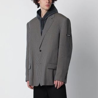 Balenciaga Khaki and brown gingham jacket
