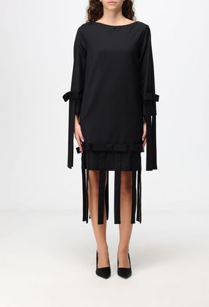 Meimeij Mini-robe fourreau en laine m&eacute;lang&eacute;e avec franges et naud
