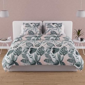 Soleil d'Ocre Soleil dOcre, Satz Abdeckung von Tröster in Baumwolle 57 Sohn 240x220 cm Tropic Grün 635785