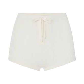 Elisabetta Franchi Strick-Bikinihose mit Lochmuster - - Shorts - Damen - Beige - L