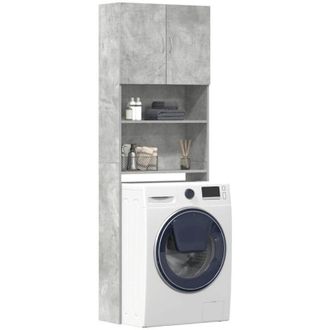 vidaXL Vidaxl - Meuble de machine &agrave; laver gris b&eacute;ton bois d ing&eacute;nierie