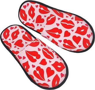 Generic Chaussons Maison Lèvres Coeurs Épais Slippers Confortable Pantoufles Pour Unisex Outdoor Chambre M