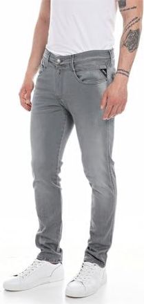 Replay Herren Jeans Anbass Slim-Fit Hyperflex Recycled mit Stretch, Light Grey 095 (Grau), 28W / 32L