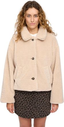 Mazine Faux-Fur Button Jacket - Kunstfelljacke, Größe:S, Farbe:natural