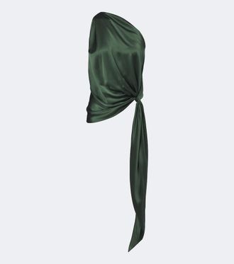 The Sei One-Shoulder Top aus Seidensatin
