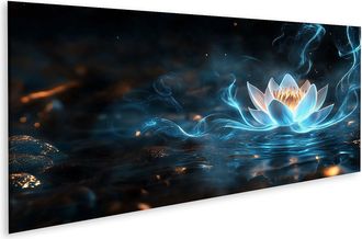 Islandburner Bild auf Leinwand Leuchtende Lotusblume in mystischem Nebel Bilder Wandbilder Poster