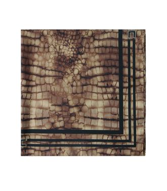 Elisabetta Franchi FOULARD IMPRIM&Eacute; ALLIGATOR MARRON ELISABETTA FRANCHI