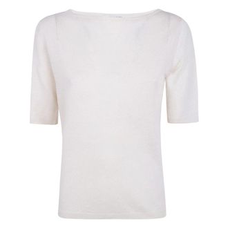 Majestic Filatures Femme, Pulls, Blanc, Taille: 40 FR Pull en lin &agrave; encolure bateau