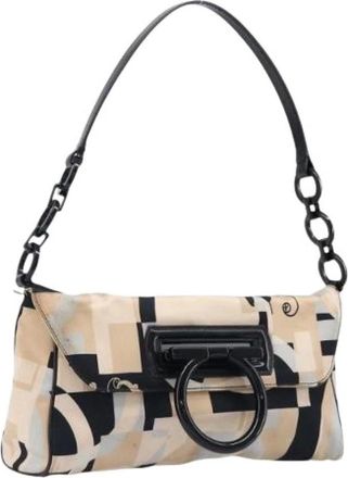 Ferragamo Sac bandouli&egrave;re en satin pr&eacute;-appr&eacute;ci&eacute; - Femme - Pre-owned - Beige - Taille: ONE Size