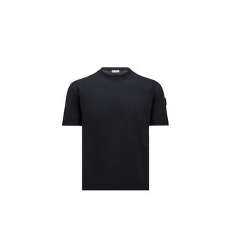 Moncler Moncler T-shirt En Coton Et Soie, Homme, Bleu, Taille: 3xl