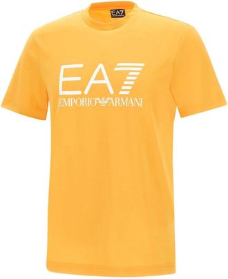 Emporio Armani Emporio Armani Ea7, Homme, Tops, Jaune, Taille: S T-shirt en jersey de coton avec logo