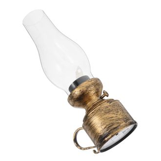 PartyKindom Elektronische Vintage Petroleumlampe Retro Design Flammenlose Tischdekoration Innenbereich Jahresendfeier Batteriebetrieben Kerzenlicht