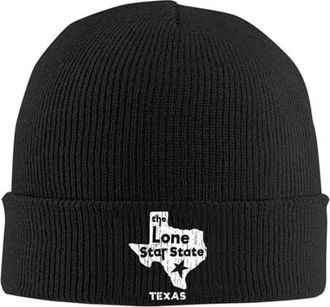 Generic État De LÉtoile Solitaire du Texas Unisex Skull Cap Confortable Bonnet De Trawler Souple Bonnets Tricoté pour Ski Cyclisme Le Quotidien