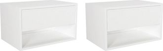 Vente-Unique 2er-Set Nachttische h&auml;ngend - 1 Schublade & 1 Ablage - Wei&szlig; - RITAMI