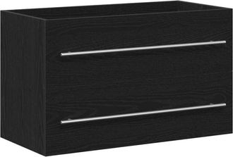 vidaXL Waschbeckenunterschrank Eiche schwarz 80x38,5x48 cm Holzwerkstoff vidaXL
