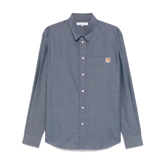 Maison Kitsun&eacute; Homme, Chemises, Bleu, Taille: L Chemise Casual Fox Head