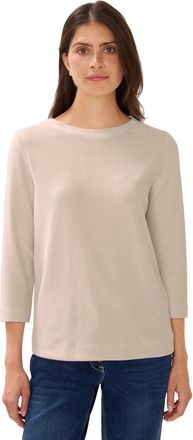 Cecil Damen 3228110 Cordshirt in Unifarbe, Oat Milk beige, Large