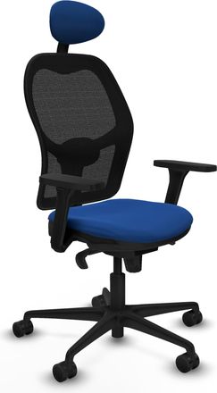 Piqueras y Crespo Jorquera Stuhl mit Lendenwirbelst&uuml;tze mit 3D-Armlehnen und festem Kopfteil, ausgestattet mit 5 Positionen und Schaumstoff, Rollen 65 mm, Nylon, Schwar