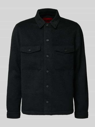 HUGO BOSS Loose Fit Hemdjacke mit Umlegekragen Modell ENALU