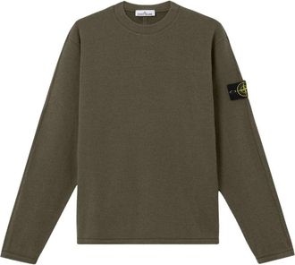 Stone Island Homme, Pulls, Vert, Taille: XL Pull Ras du Cou en Laine et Nylon C&ocirc;tel&eacute;