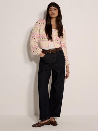 Apricot Cardigan Gemustert