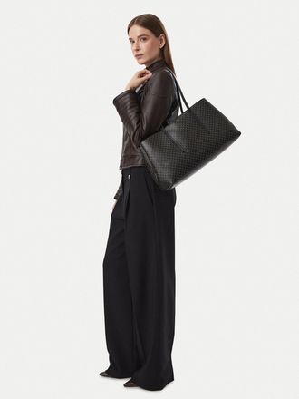 Calvin Klein Handtasche Calvin Klein Emblem Aop Medium Work Tote LV04F3786G Schwarz